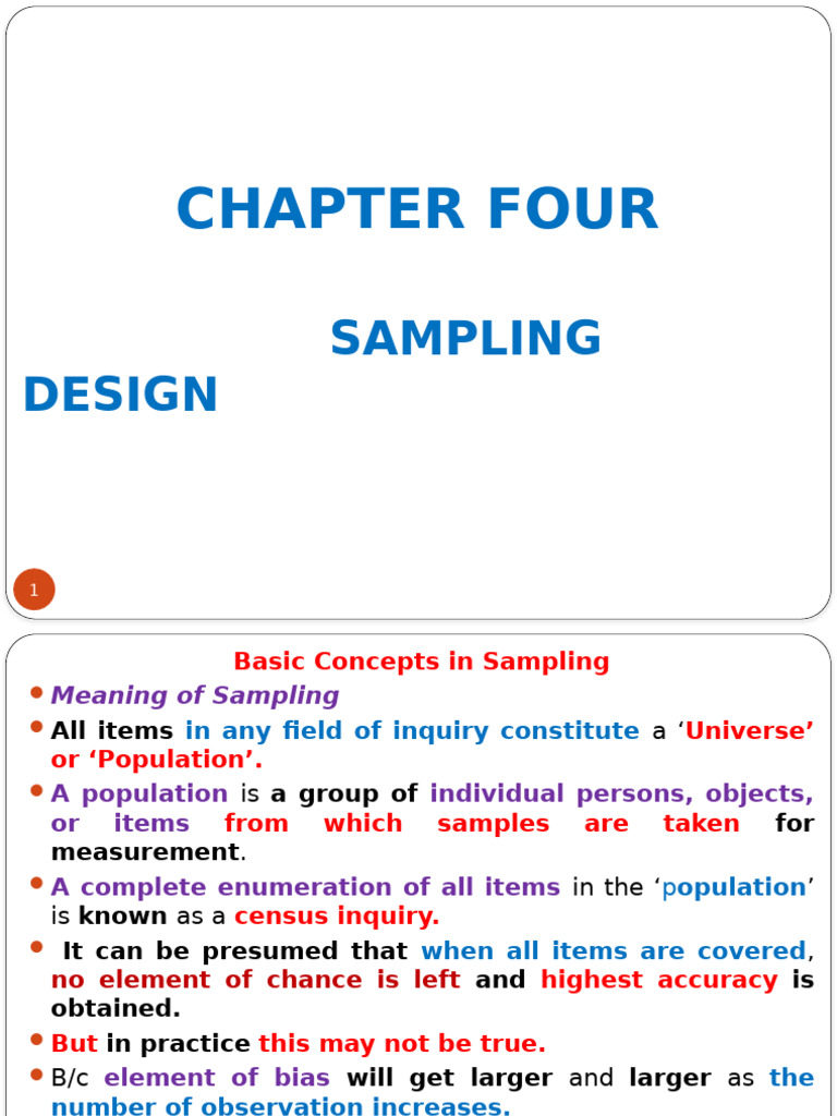Research CH 4 Sampling Design | PDF | Sampling (Statistics) | Stratified Sampling