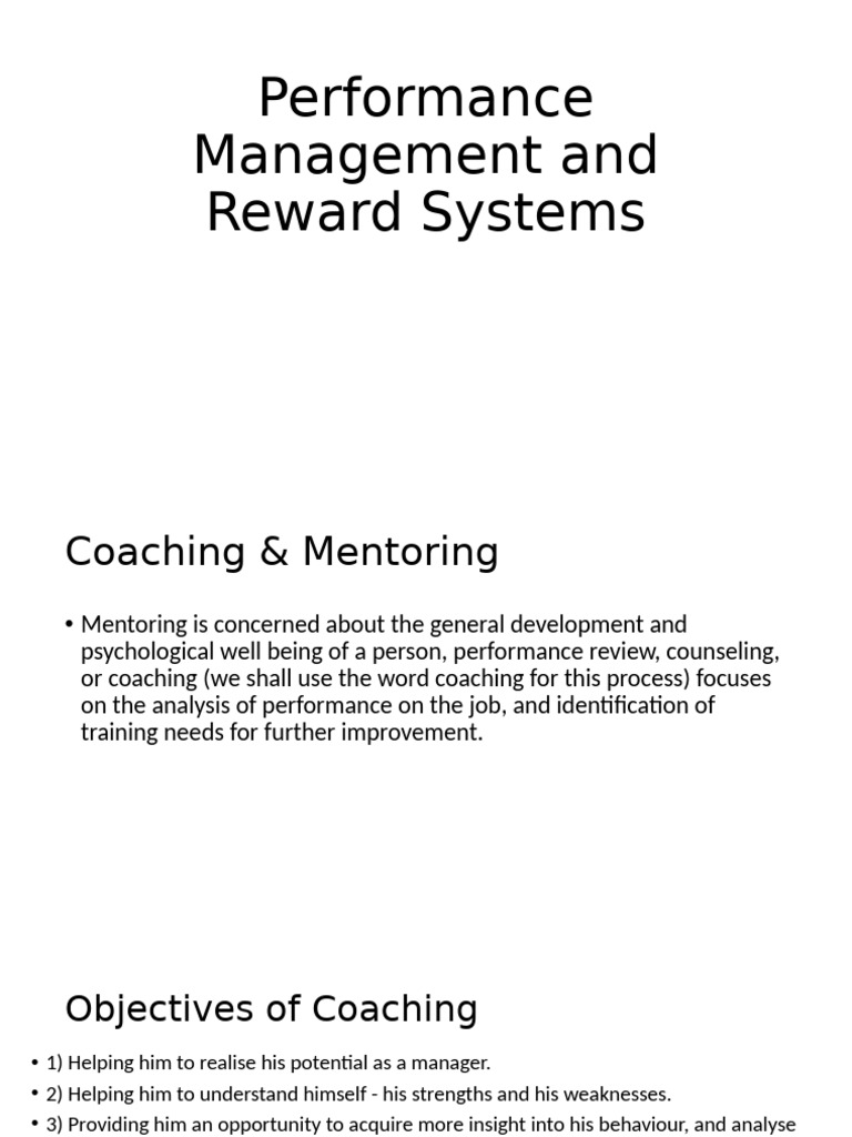 Performance Management and Reward Systems | PDF | Performance Appraisal | Mentorship
