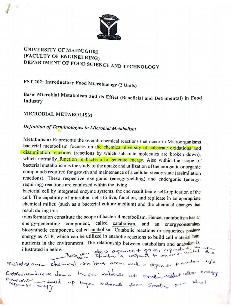 Fst 202 Introduction to Food Microbiology | PDF