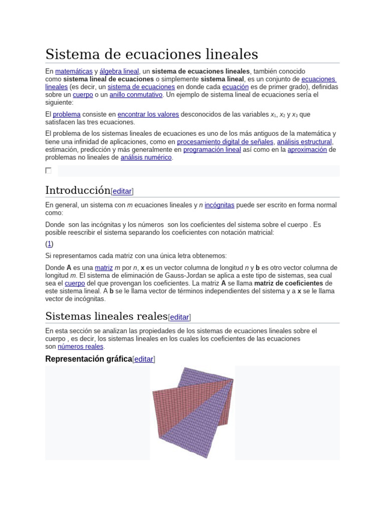 Sistemas de Ecuaciones Lineales y Tipos | PDF | Sistema de ecuaciones ...