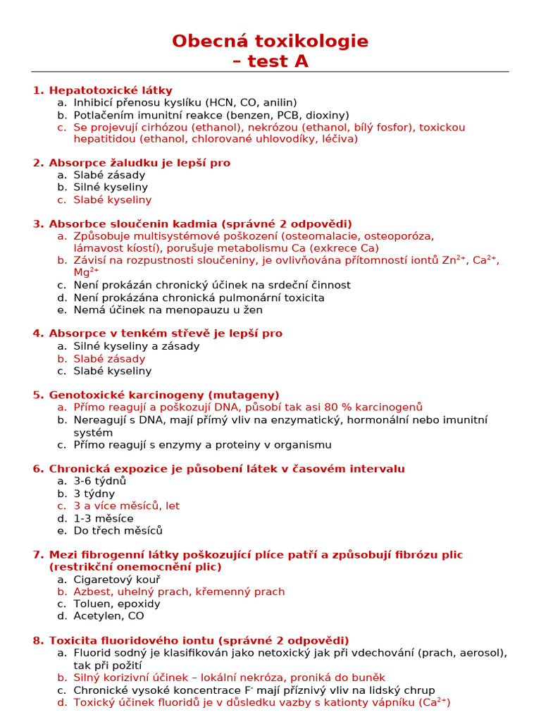 Toxikologie - OBT | PDF