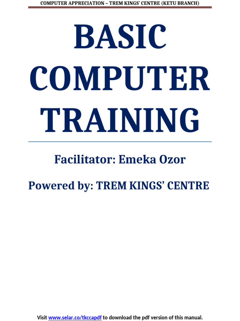 Computer Appreciation Training Manual PDF Version | PDF | Microsoft ...