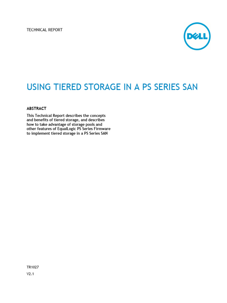 TR1027 Tiered Storage v2.1 Final | PDF | Computer Data Storage | Solid State Drive