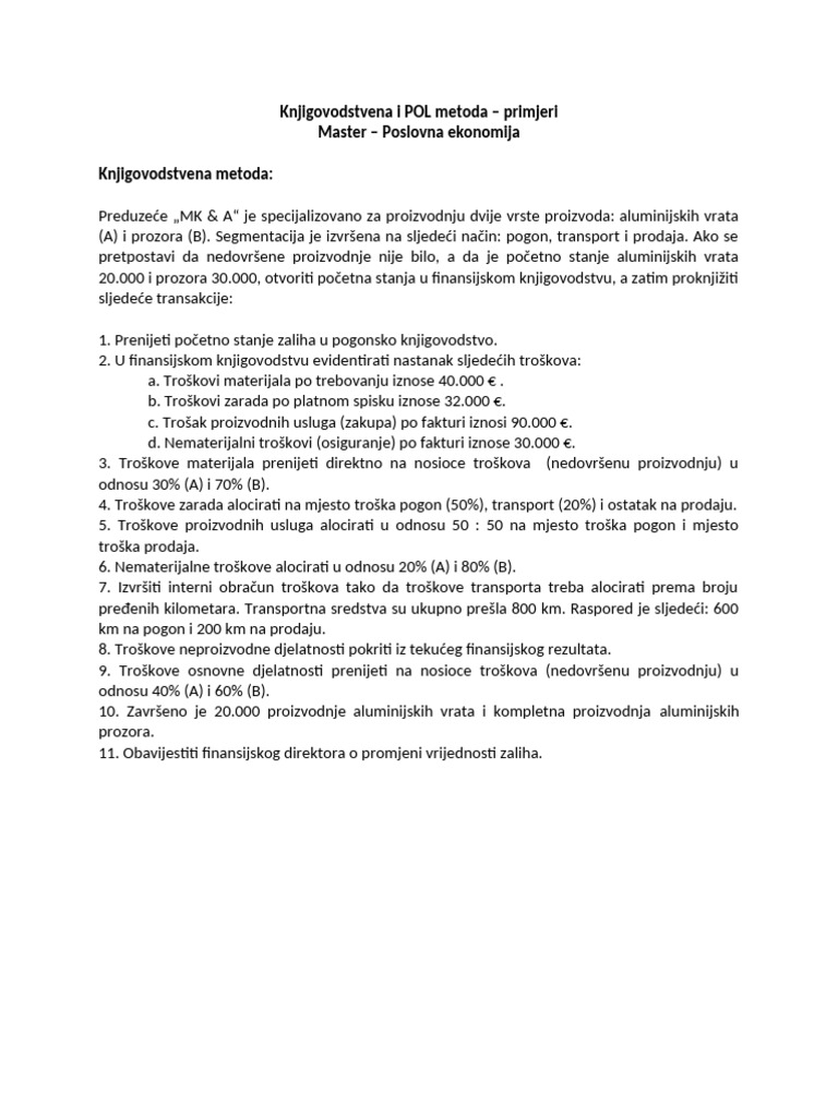 Tradicionalna Metoda - Primjeri | PDF