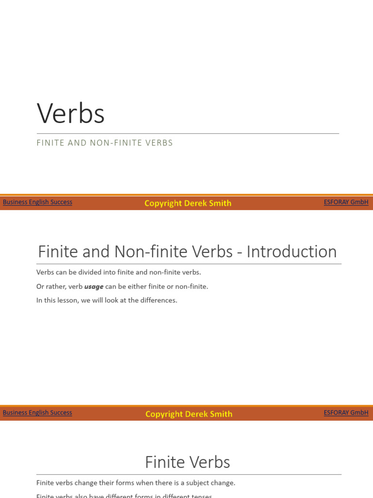 Finite vs Non-Finite Verbs Guide | PDF | Verb | Language Mechanics