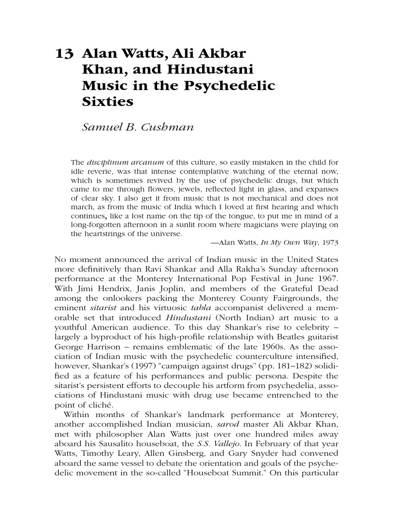 Alan Watts Ali Akbar Khan and Hindustani | PDF | Experience
