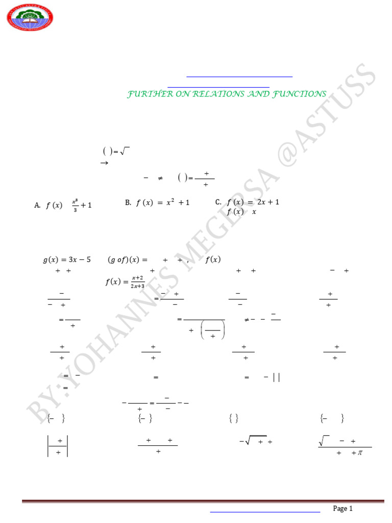 Grade 11 Math Practice Questions | PDF | Asymptote | Function (Mathematics)