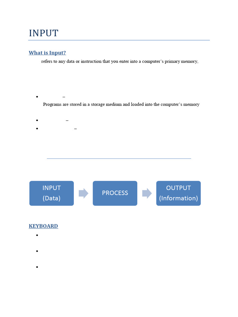 Input, Output and Storage | PDF | Printer (Computing) | Computer Data Storage
