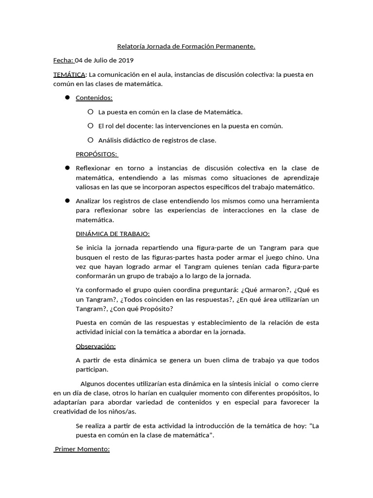 Relatoria 3 Julio | PDF | Enseñando | Cognición