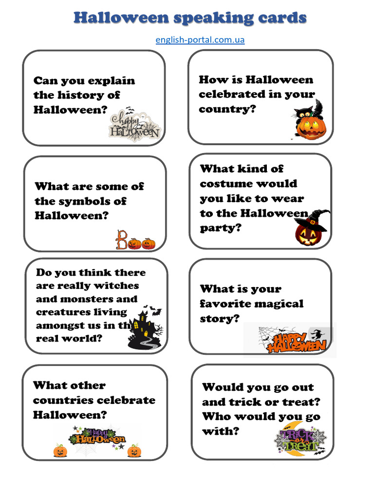 halloween-speaking-cards | PDF | Halloween | Trick Or Treating
