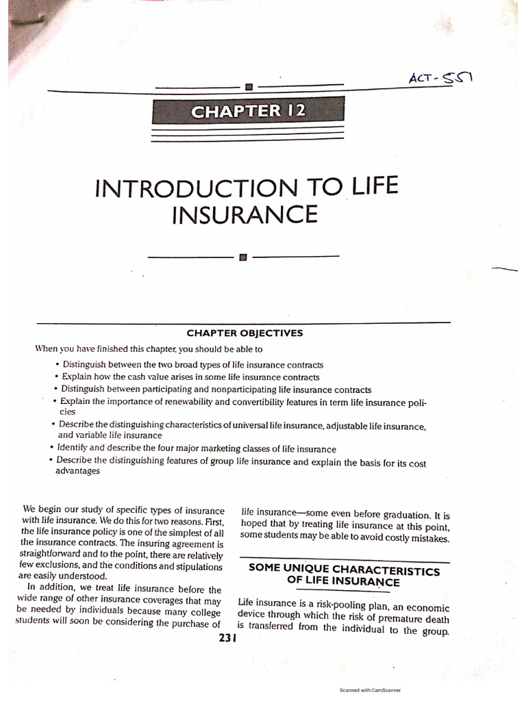 Introduction To Life Insurance | PDF