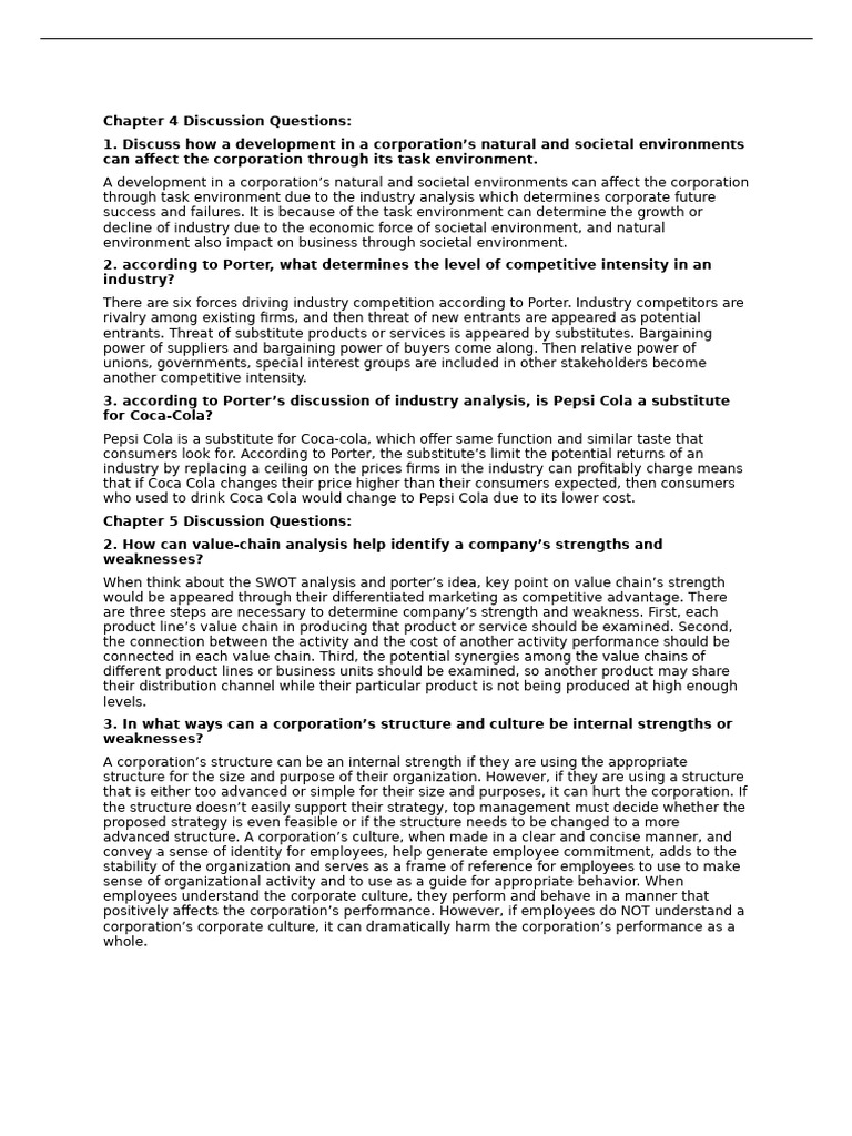 Chapter 4 Discussion Questions | PDF | Business Economics | Business