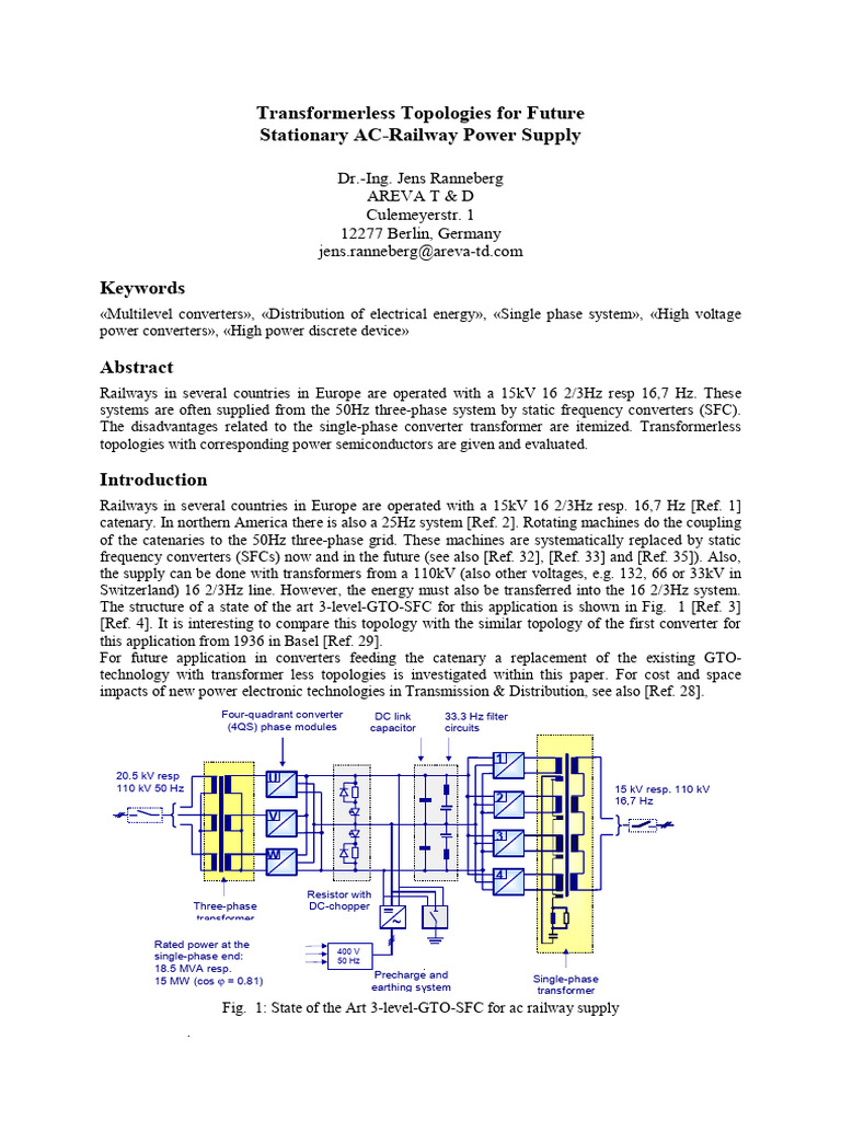 Transformerless Topologies for Future Stationary AC-railway Power ...
