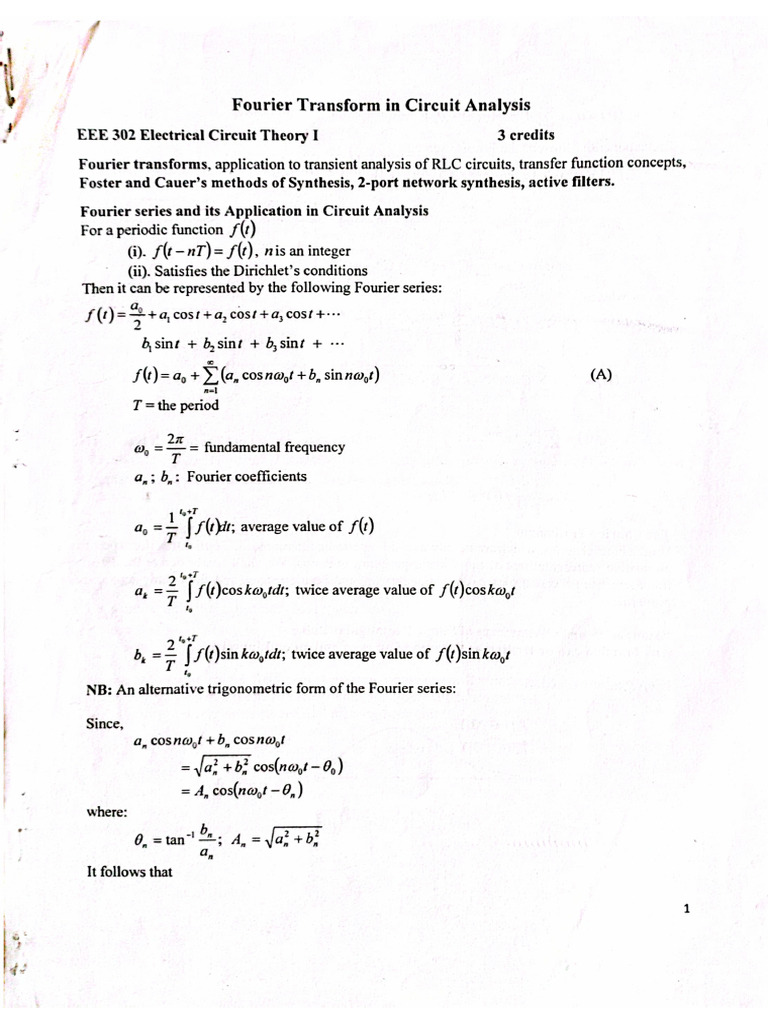 Eee 302.. Electrical Circuit Theory 1 | PDF