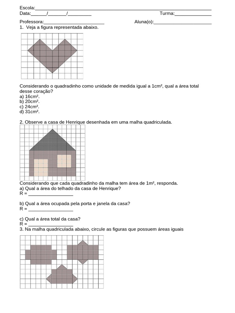 Exercício De Matemática Malha E Reta Pdf