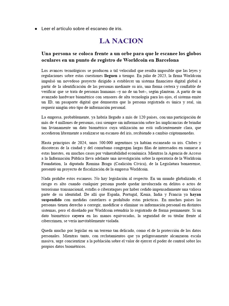 C1, Escaneo de Iris - Un Vacío Legal - Documentos de Google | PDF | Proyectos | Aplicación web