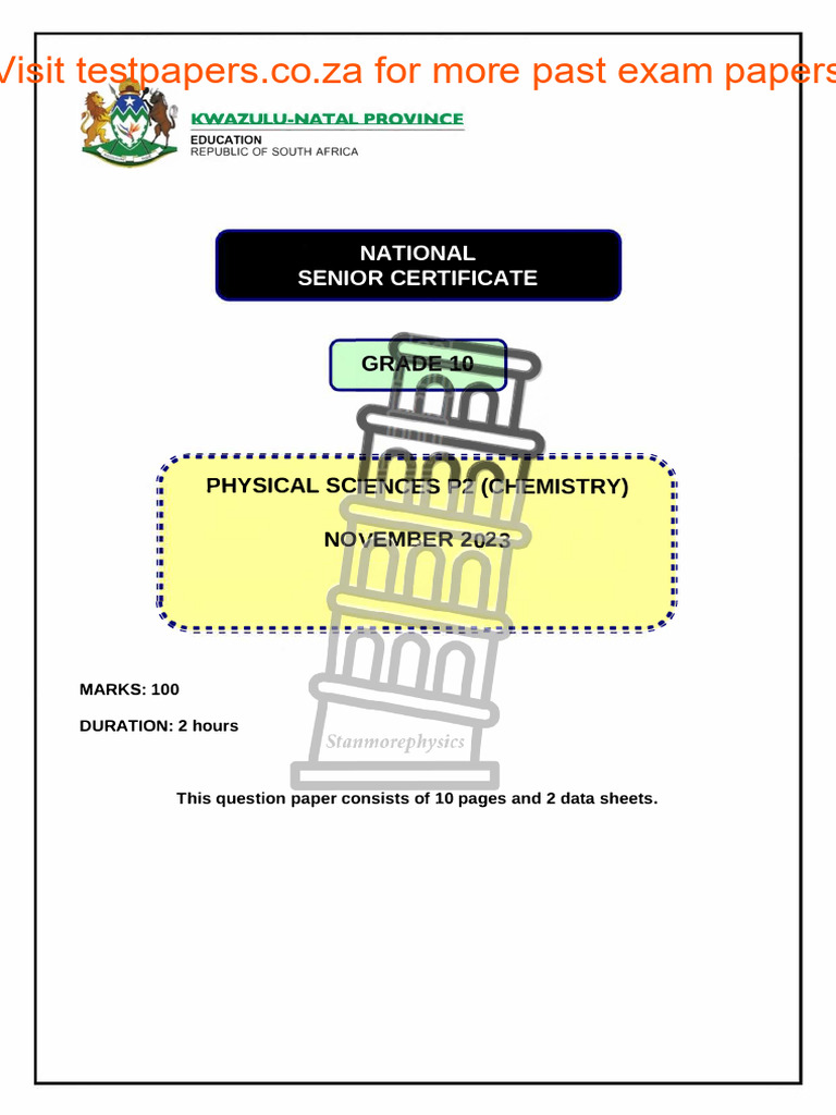 Grade 10 Physical Science Exam Paper 2 | PDF
