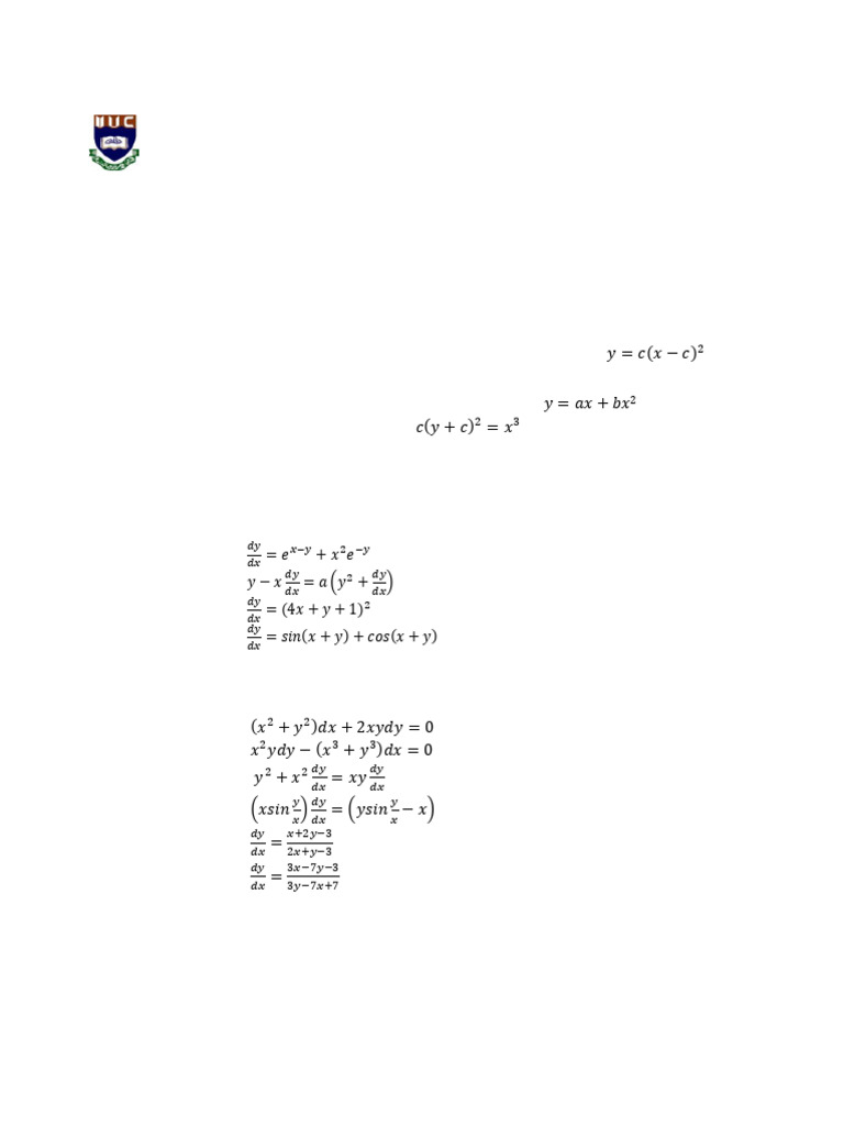 IIUC CCE Math-2 | PDF | Equations | Differential Equations
