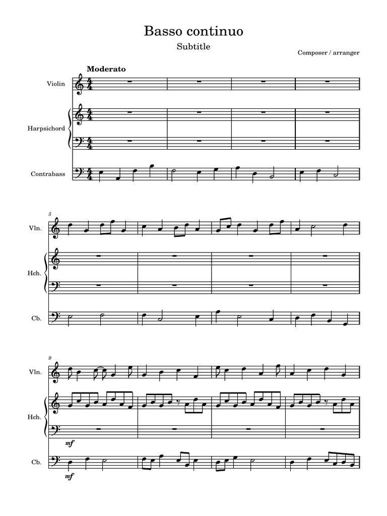 Basso continuo composition | PDF | Musical Compositions | Baroque Music