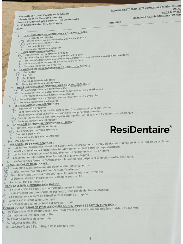 OCE 3 Eme Annee Alger 2023 EMD 1 | PDF