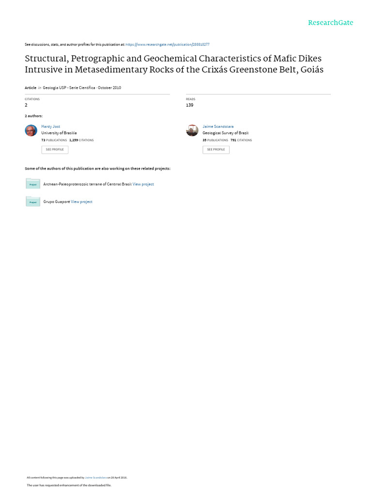 Structural, Petrographic and Geochemical Characteristics of Mafic Dikes ...