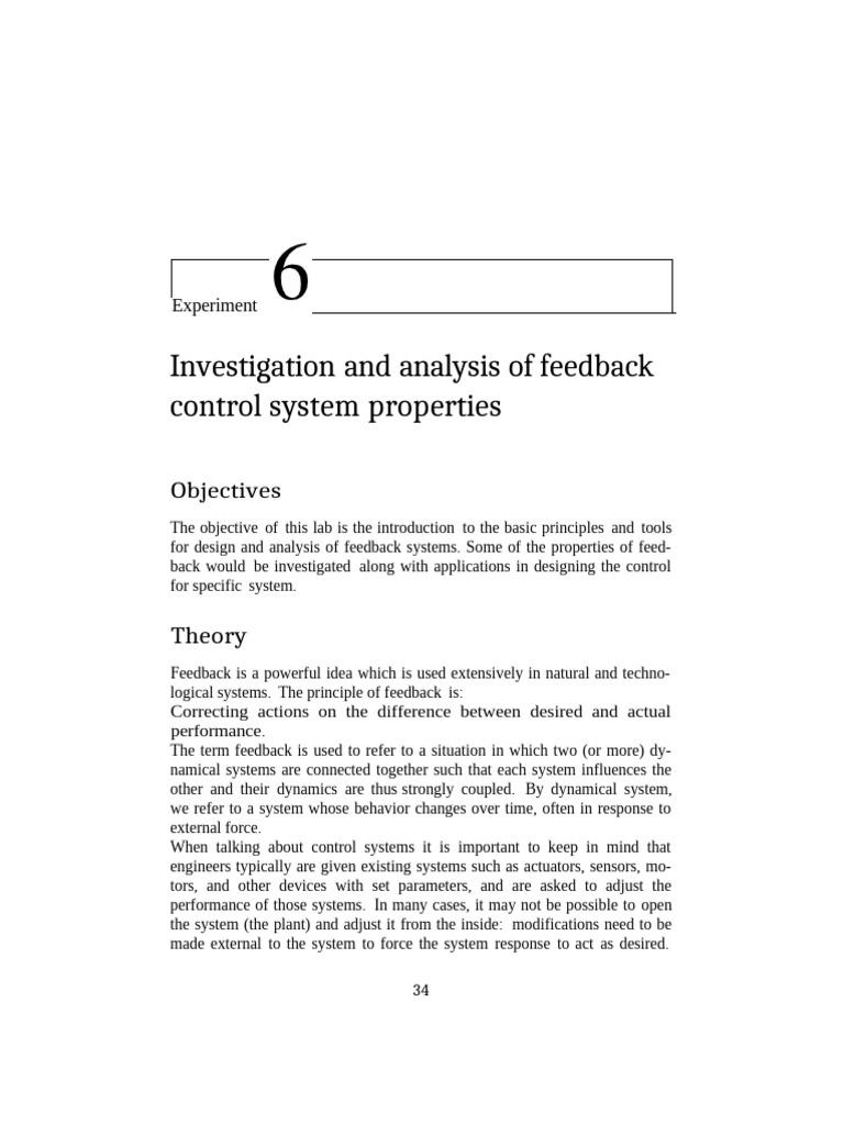 LCS 6th Lab Manual | PDF | Feedback | Control Theory