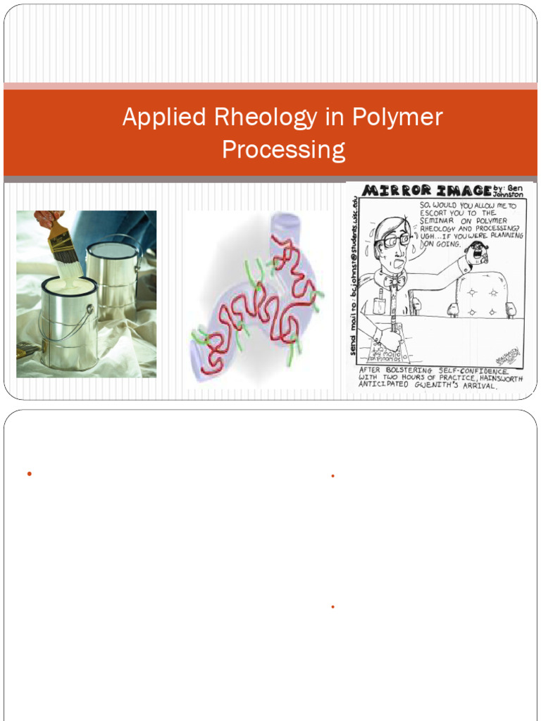 Lecture - 17 Applied Rheology in Polymer Processing | PDF | Rheology ...