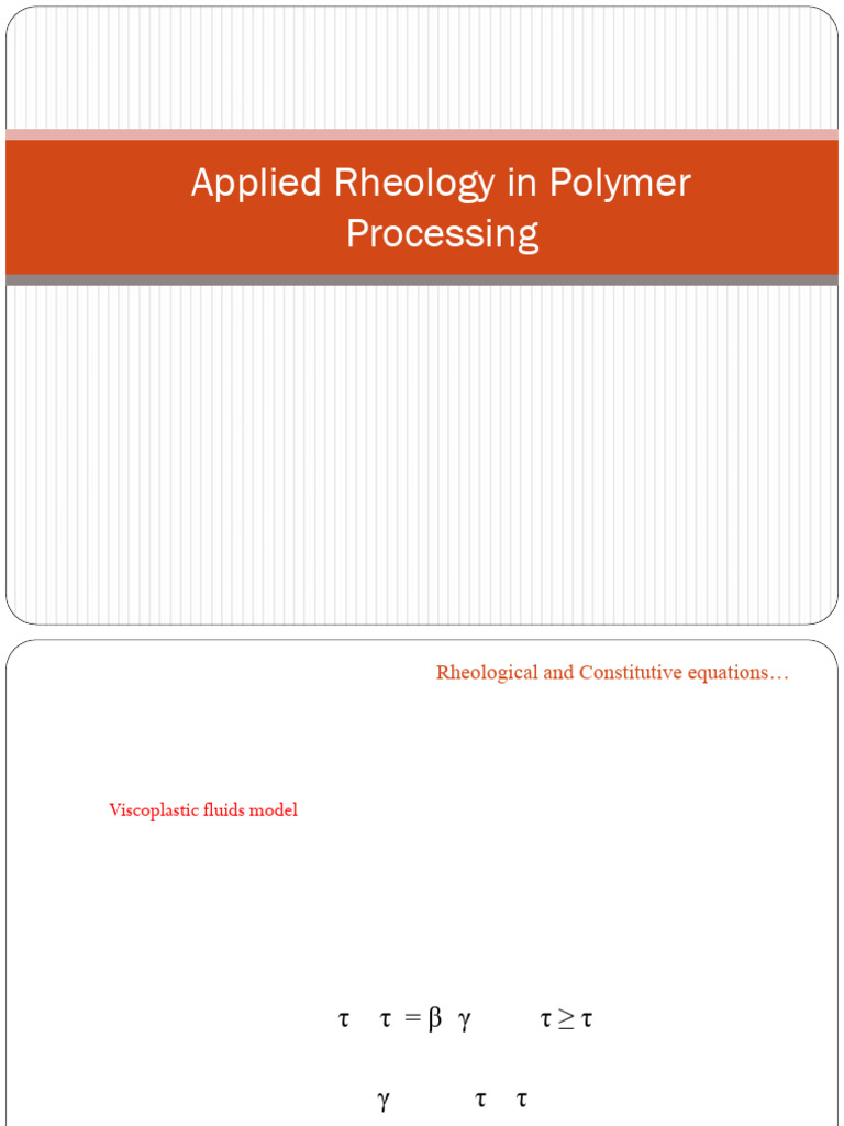 Lecture - 21 Applied Rheology 5 | PDF | Mechanics | Dynamics (Mechanics)
