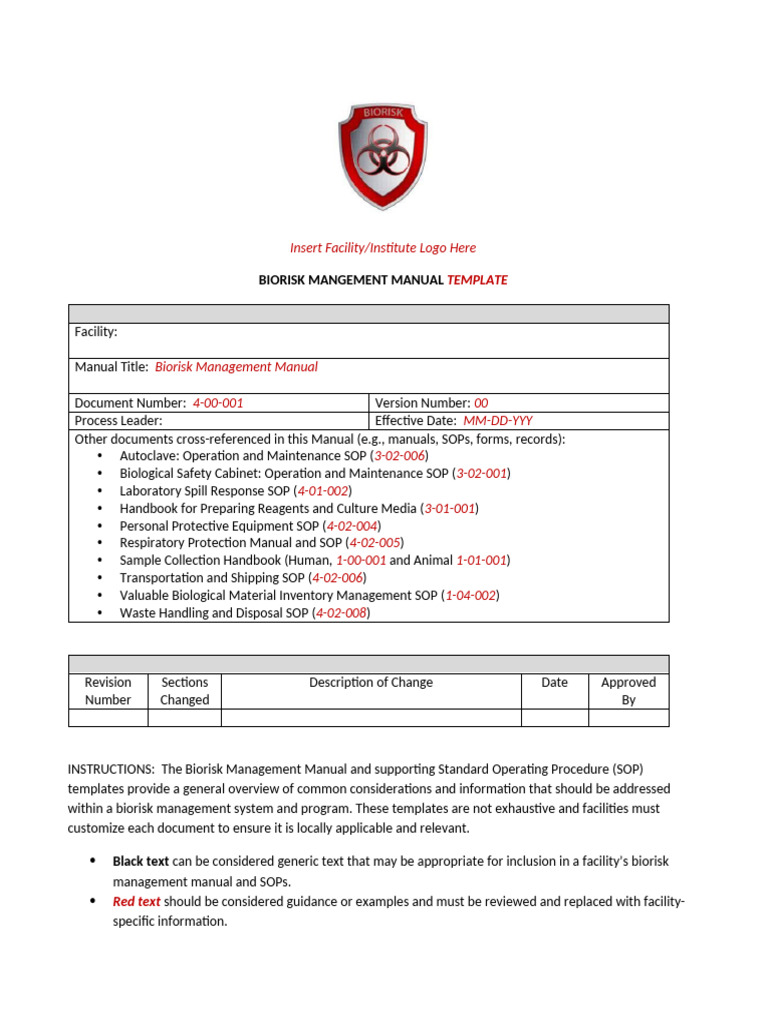 BRM Manual Template | PDF | Risk Assessment | Risk