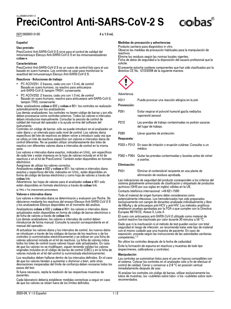 PreciControl Anti-SARS-CoV-2 S.ms - 09289313190.v1.es | PDF