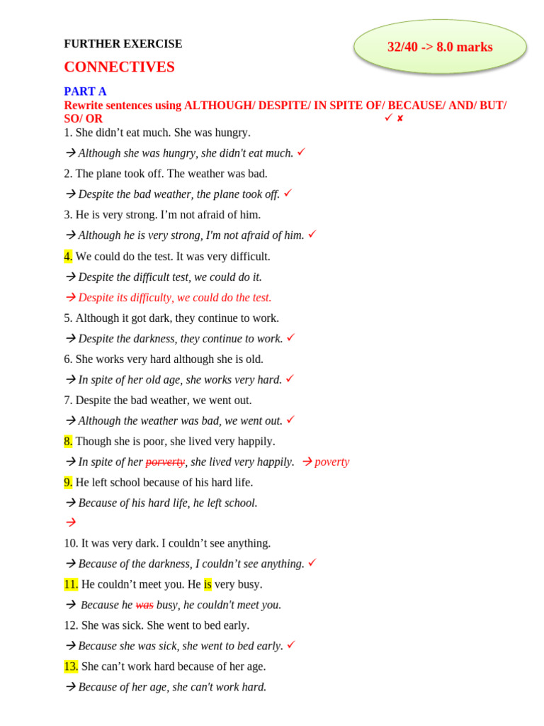 4 CONNECTIVES FurtherPractice Seen | PDF