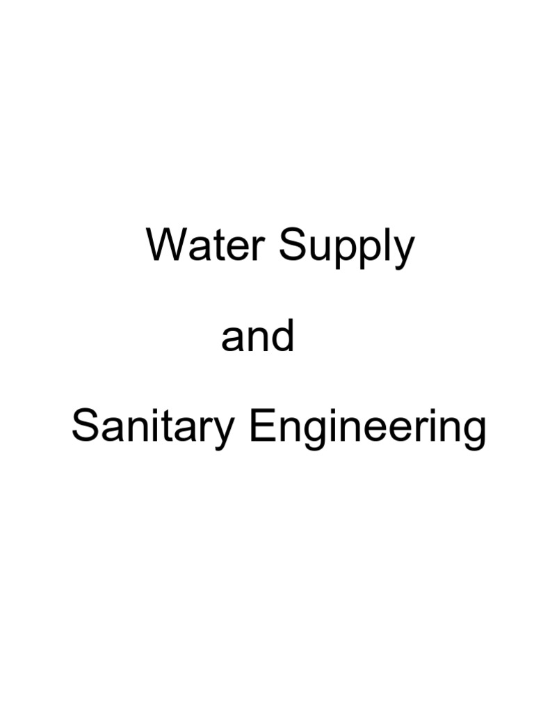 Water Supply and Sanitary Engineering | PDF | Water | Groundwater