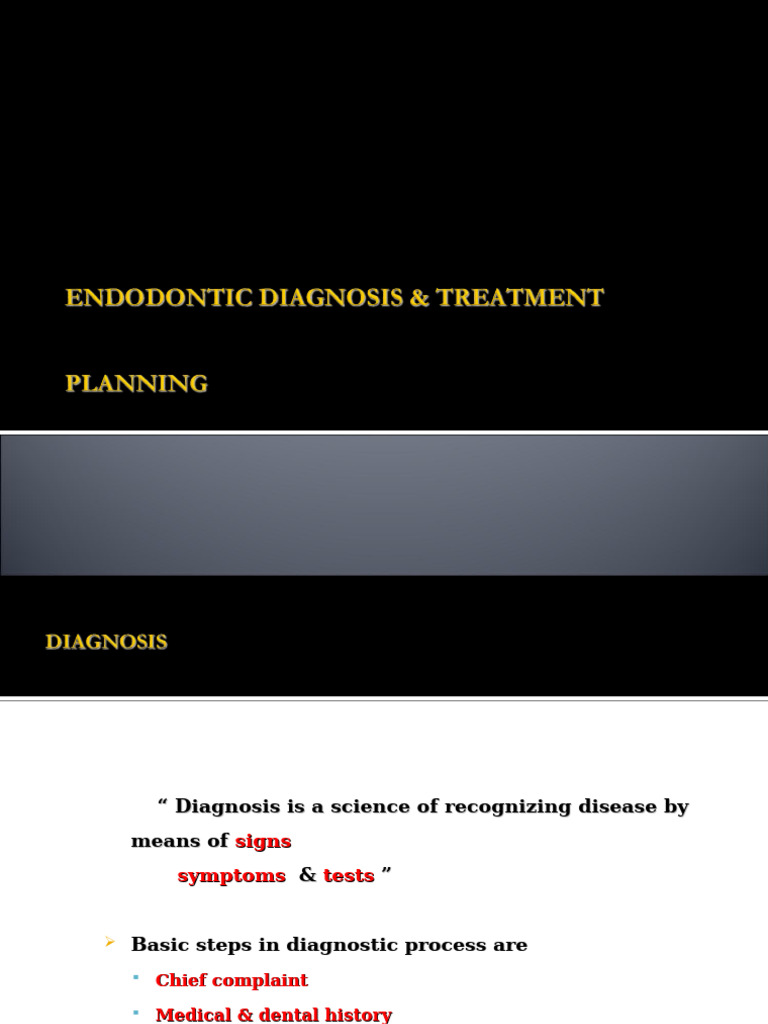 Endodontic Diagnosis & Treatment Planning | PDF | Periodontology | Pain