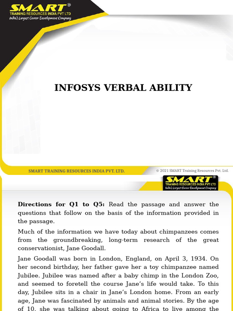 Infosys Verbal Ability | PDF | Inference