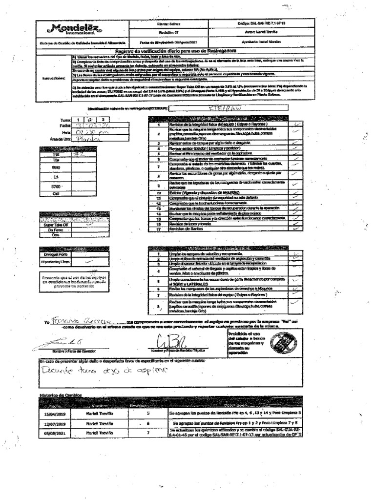 Checklist de Inspeccion - MARZO | PDF