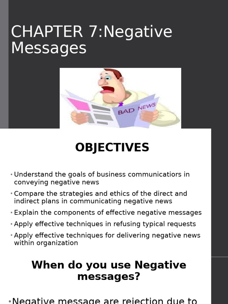 Negative Messages - CH7pptx | PDF | News | Human Communication