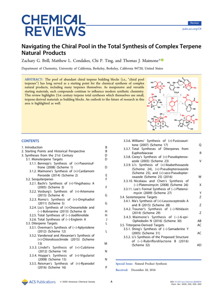 Chemical Reviews | PDF | Organic Synthesis | Enantioselective Synthesis
