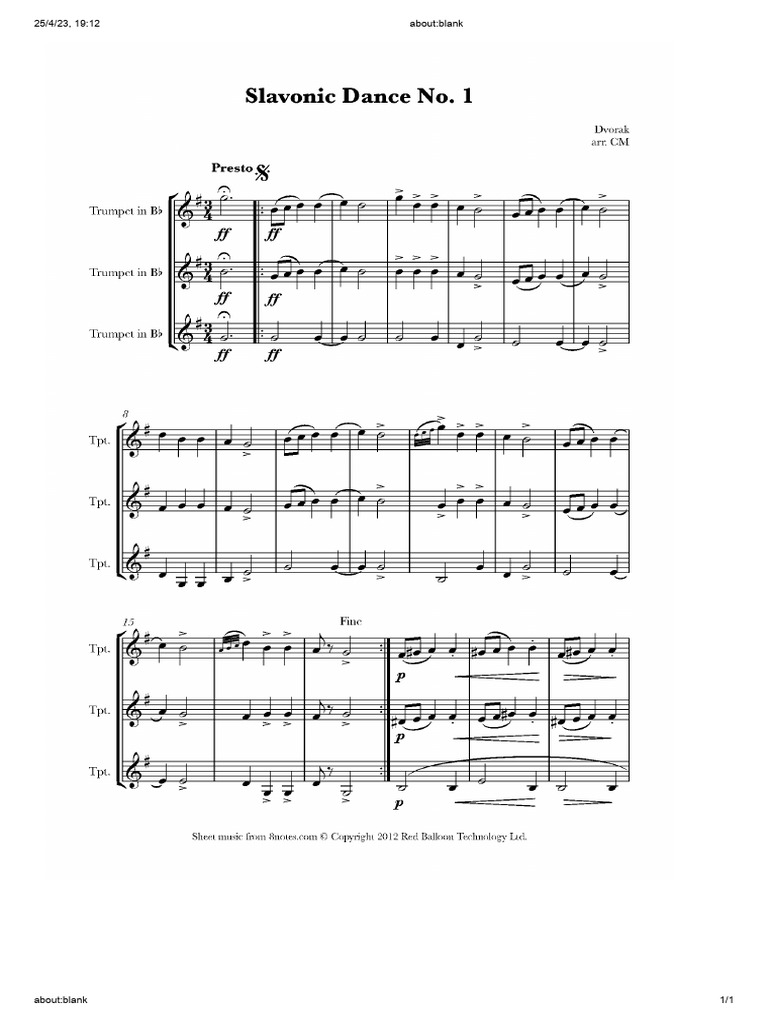 Slavonic Dance No 1 - Dvorak | PDF