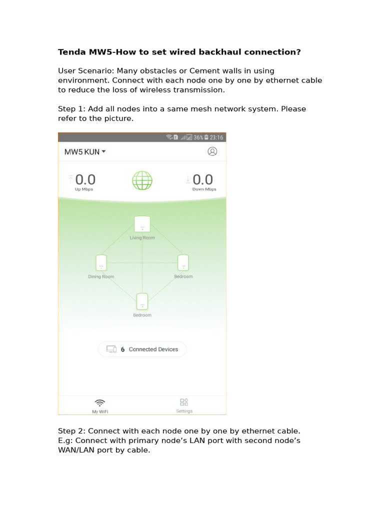 Tenda MW5-How To Set Wired Backhaul Connection | PDF | Technology ...