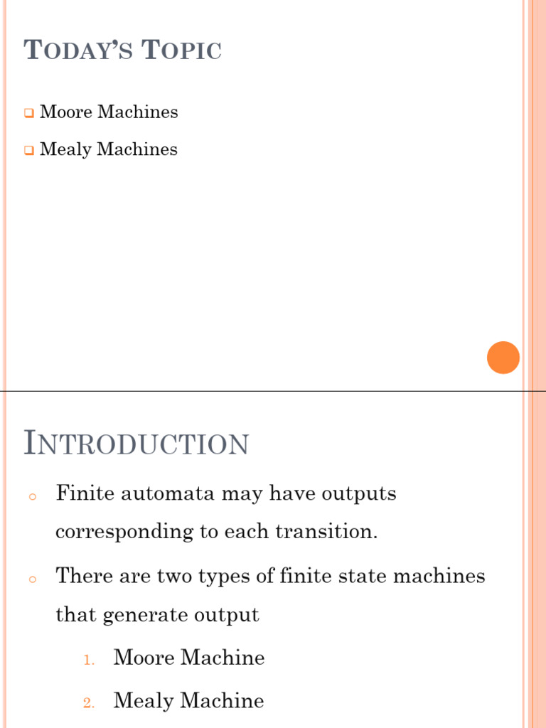 Lecture 7-8 - Mealy Moore Machines - II | PDF | Theoretical Computer Science | Formal Methods