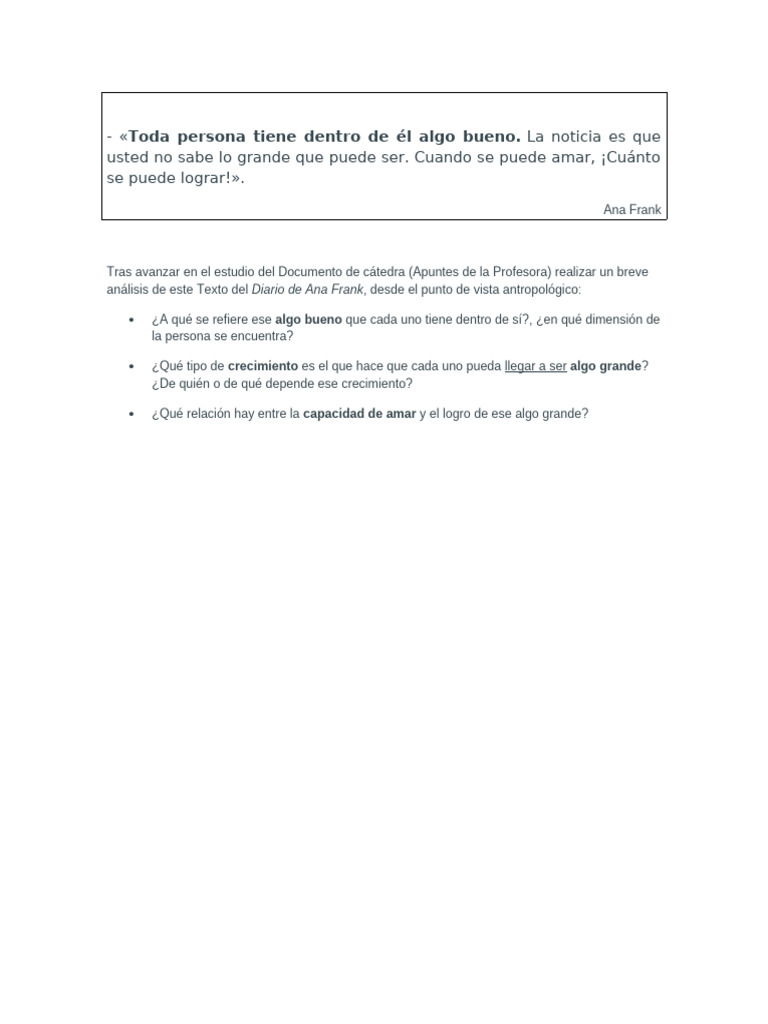 Amor Ana Frank | PDF