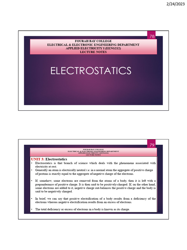 Laws of Electrostatics Overview | PDF | Capacitor | Capacitance