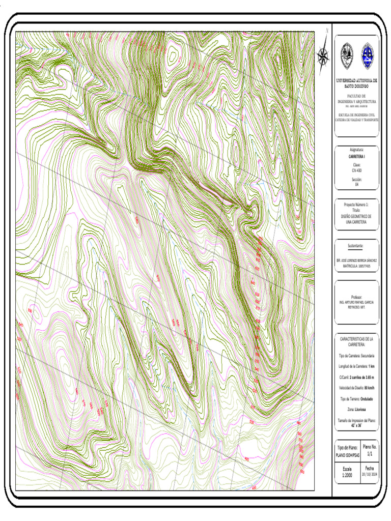 Plano Curvas de Nivel José Lorenzo Berroa Sánchez - 100577435 | PDF