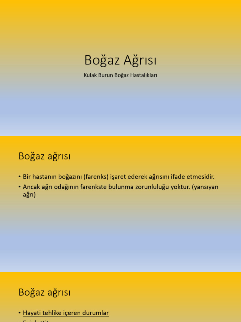 Boğaz Ağrısı | PDF