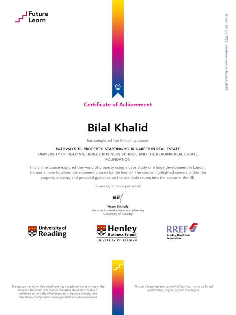 Pathways-To-property Certificate of Achievement Czlxlh5 | PDF ...