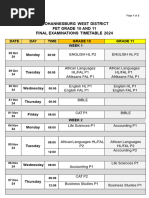 2024 NSC Final Grade 12 Exam Timetable | PDF | Educational Stages
