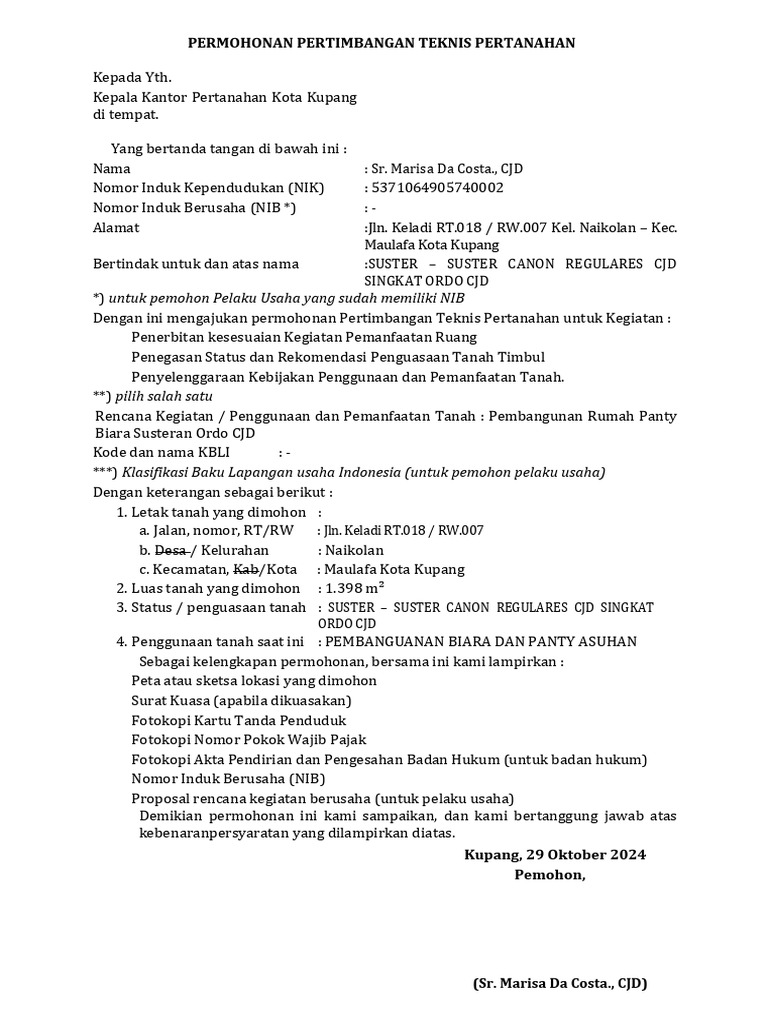 Permohonan Pertimngan Teknis Pertanhan Susteran CJD | PDF