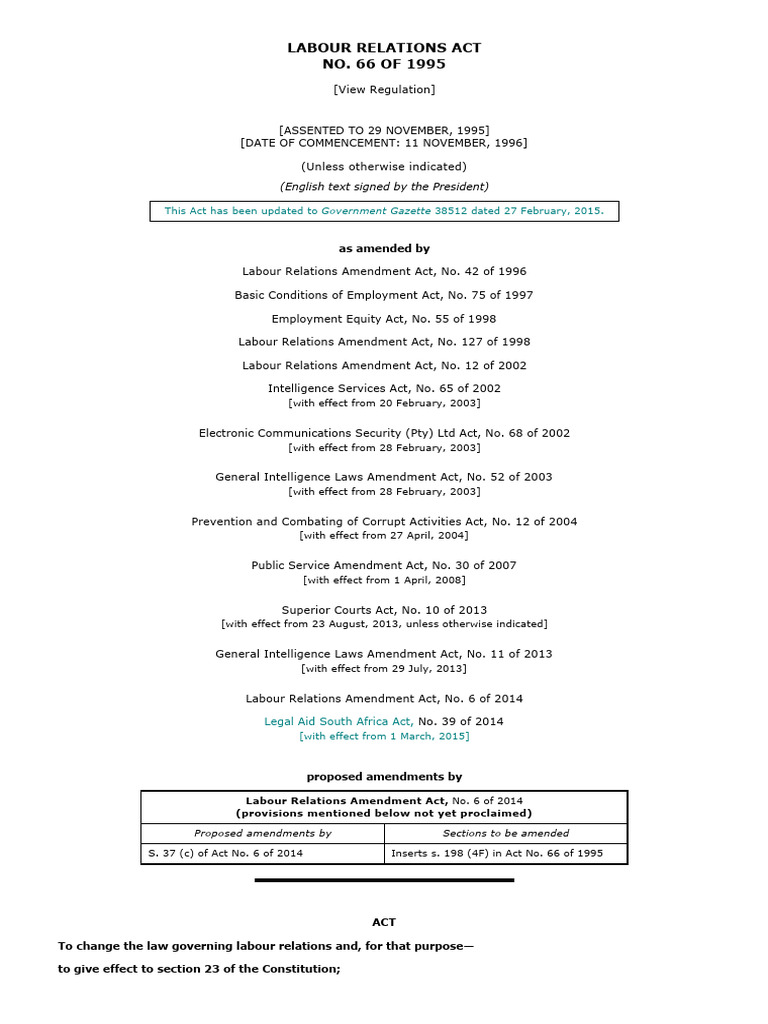 Labour Relations Act | PDF | Arbitration | Mediation