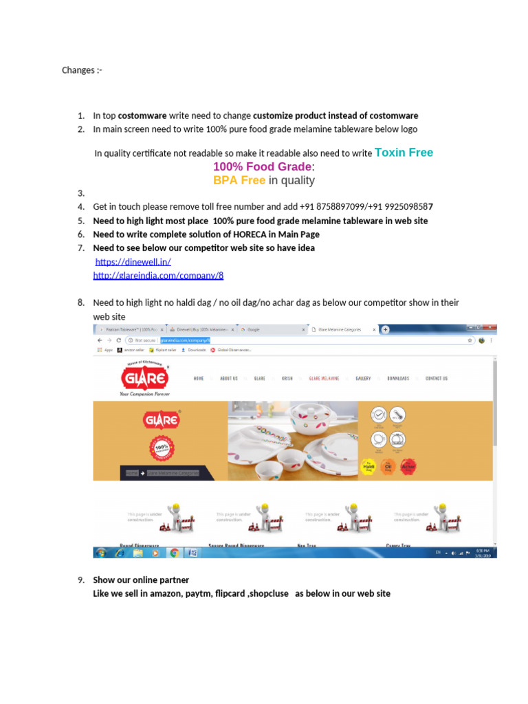 Basic Change in Web Site | PDF