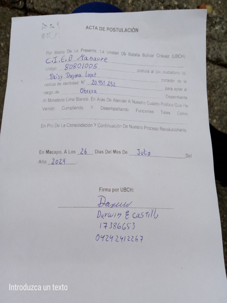 Postulacion Dayana | PDF